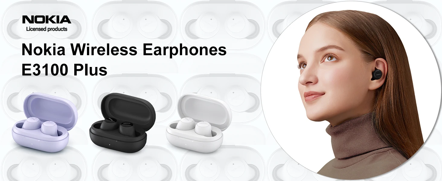 Nokia Essential E3100 Plus Tws Earphones Bt 5.2 Mic Fully Enc Noise Reduction Hands-free Calling ...
