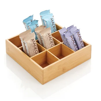 Bamboo Wooden Tea Organizer Storage Box Wood Box Tea Bag Holder Rack ...