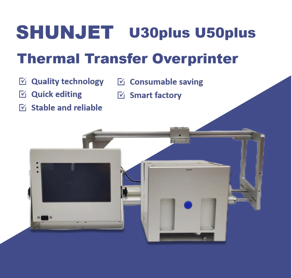 Shunjet Factory U30 Plus U50 Plus Tto Printer Thermal Transfer Overprinter 32mm 55mm Batch ...