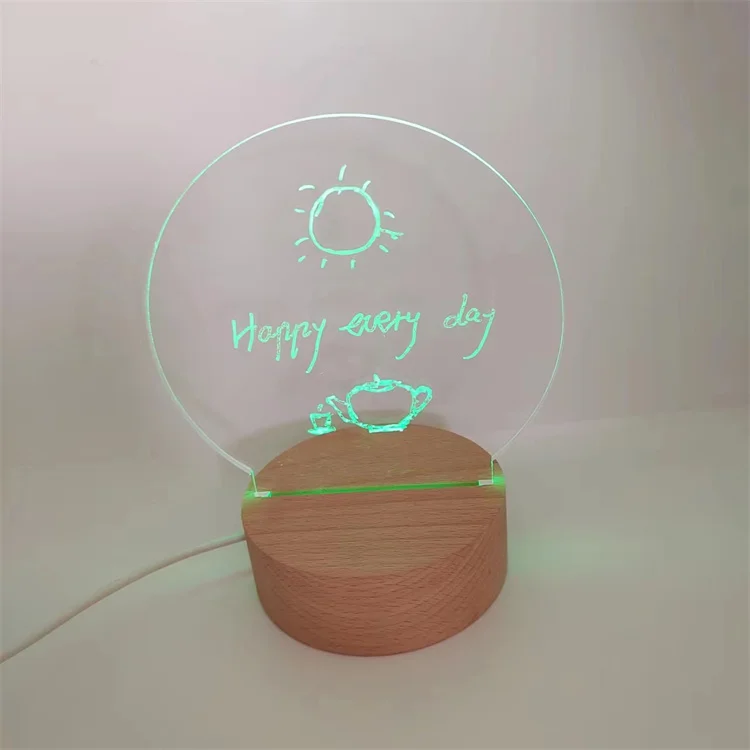 Customized Round Acrylic Lights Plate Base 3D USB Calendar