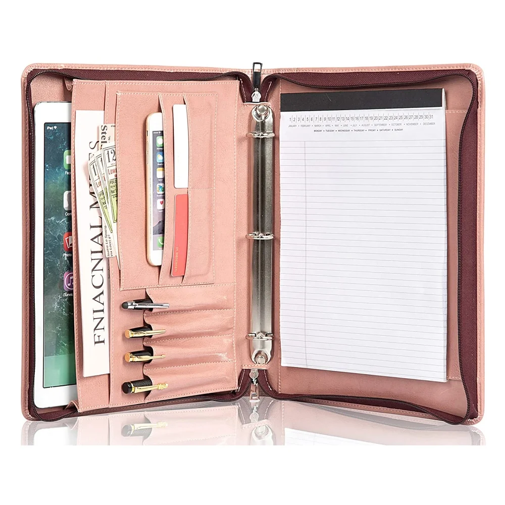 A4 Legal Pads Clipboard Padfolio Zippered Business Binder