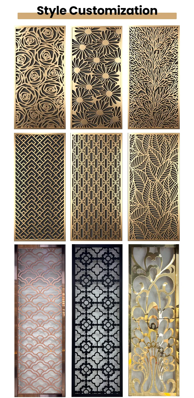 Indoor Metal Divider - Villa Crystal Glass Stainless Steel