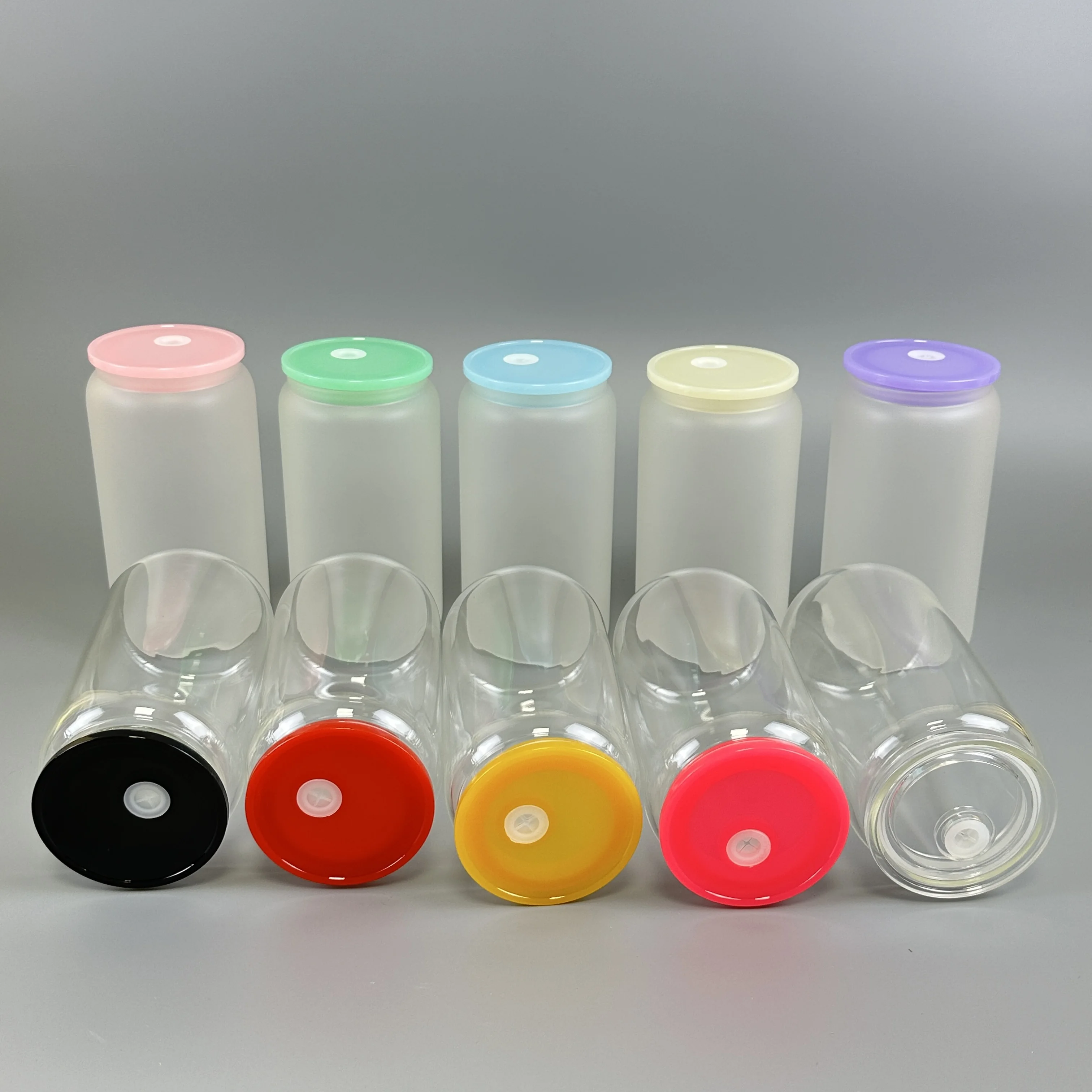 Bpa Free Mixed Color Red Black Acrylic Lids For 16oz Glass Can Leak ...
