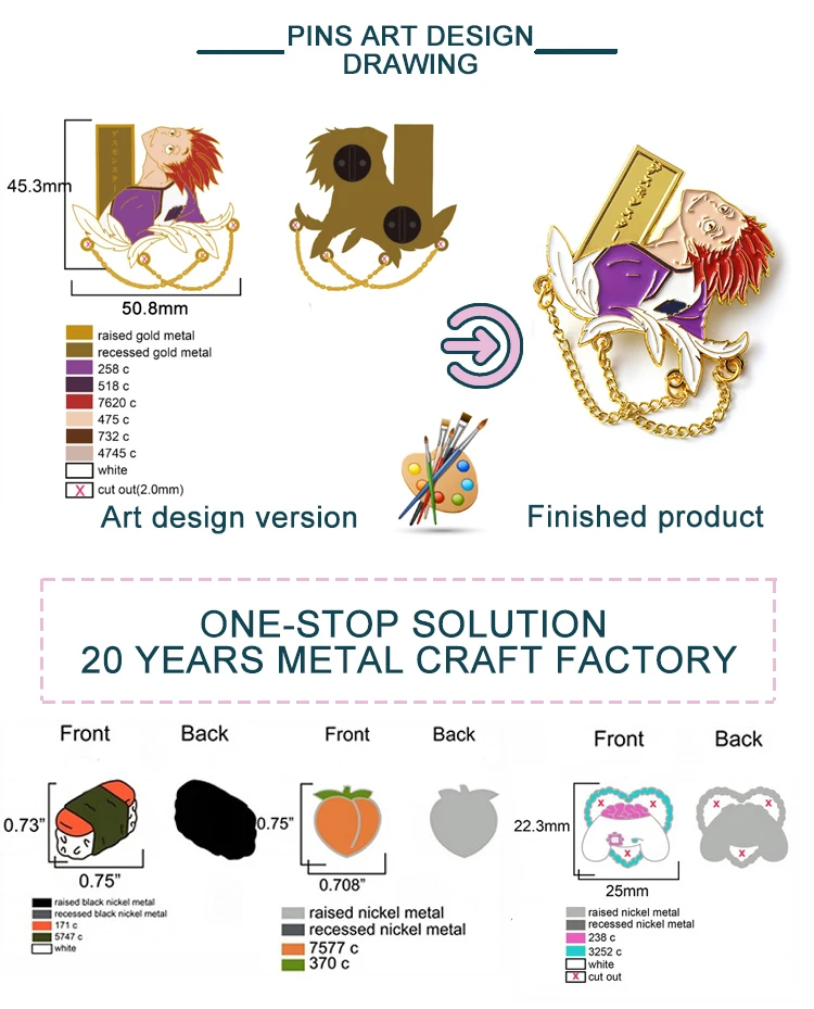 20-years Manufacturer Custom Fashion Pins Metal Logo Badges Brooch Hard ...