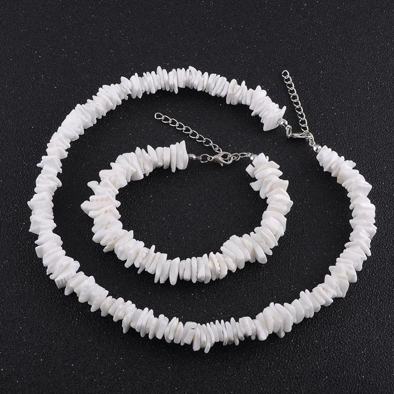 Collar De Conchas Bohemian Hawaii Puka White Clam Chips Shell Necklace ...