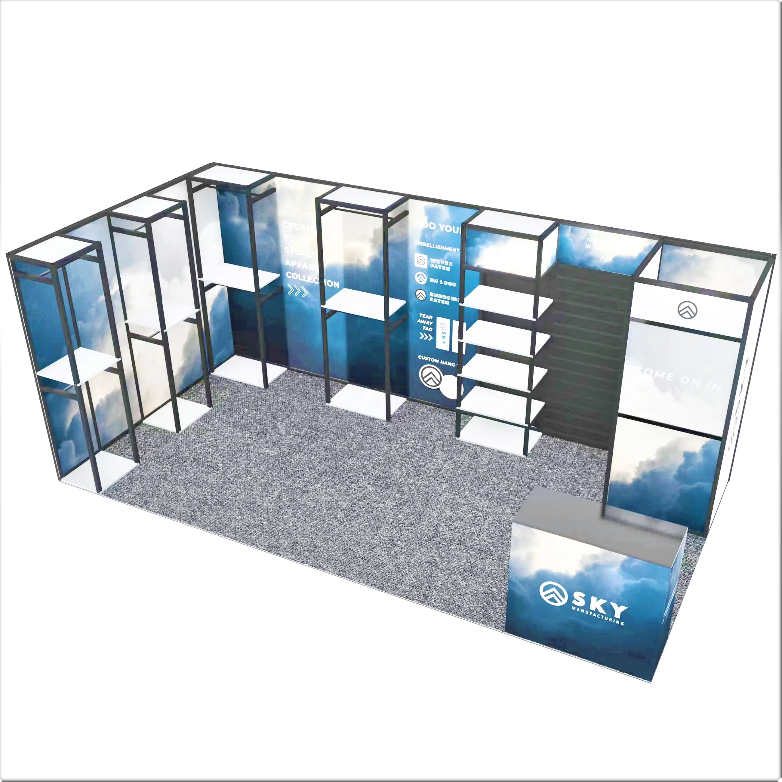 3x6 Portable Booth Exhibition Stand - Detian Display