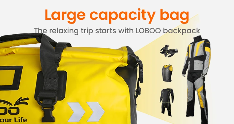 LOBOO Motorcycle Waterproof Tail Bag - 66L Dry Storage