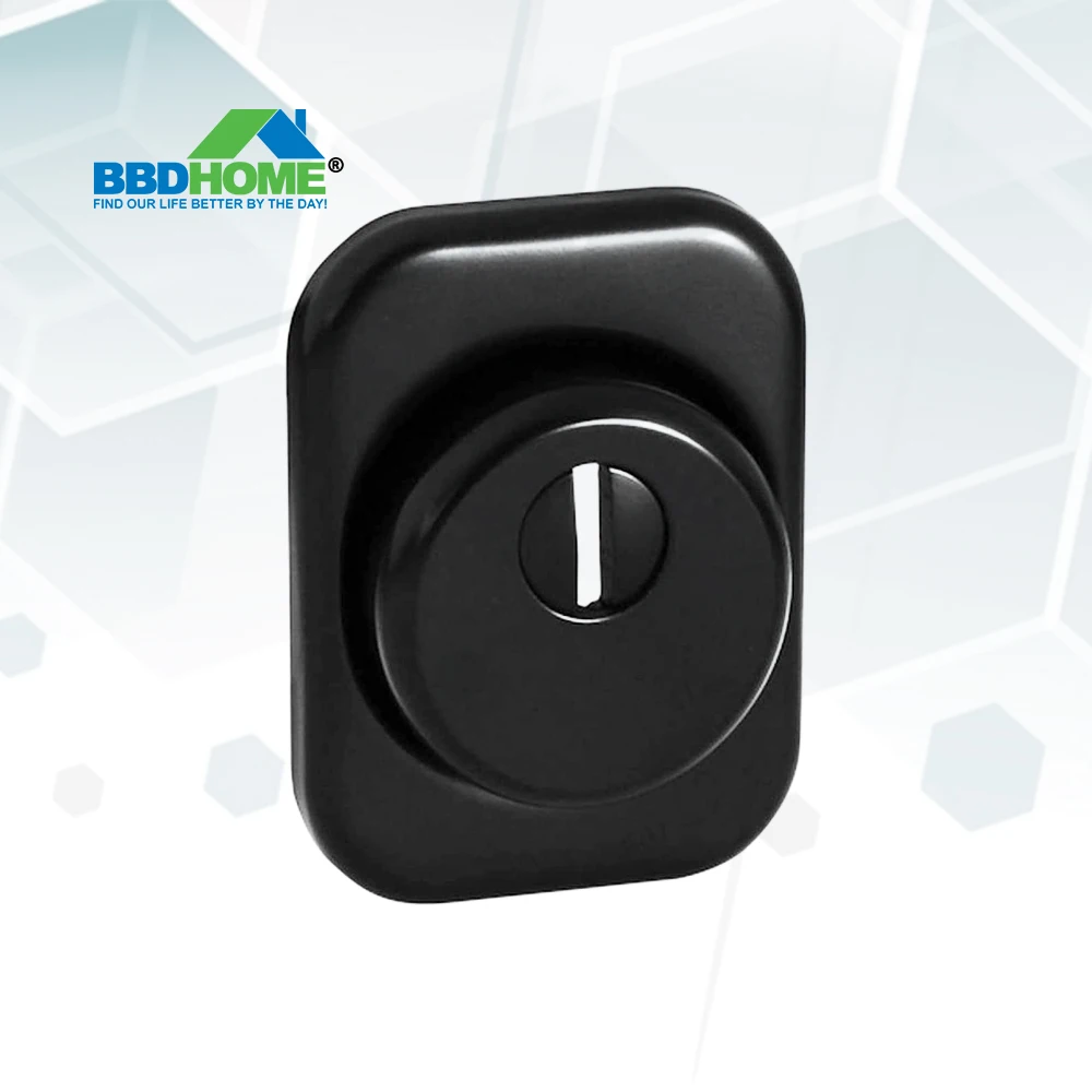 Black Solid Steel Cylinder Protector For Entrance Security Door With ...