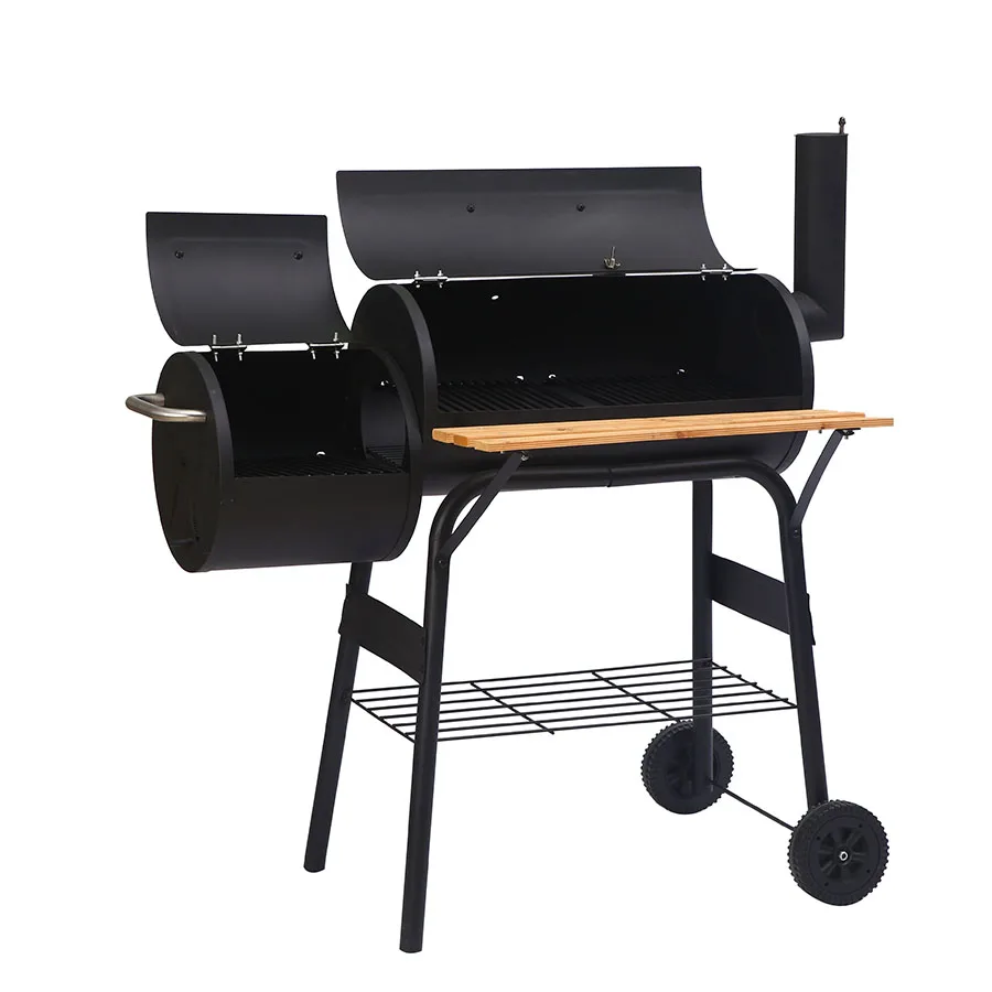 Small Dual-Burner Stove Chimney Assemble Outdoor Rotating Barbecue ...