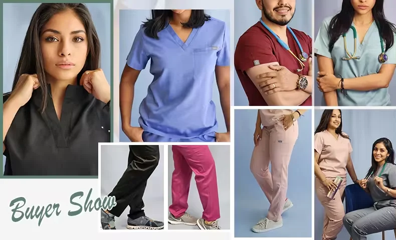 Lightweight Scrub Scrubs Uniforms Sets for Women Polyester Spandex ...