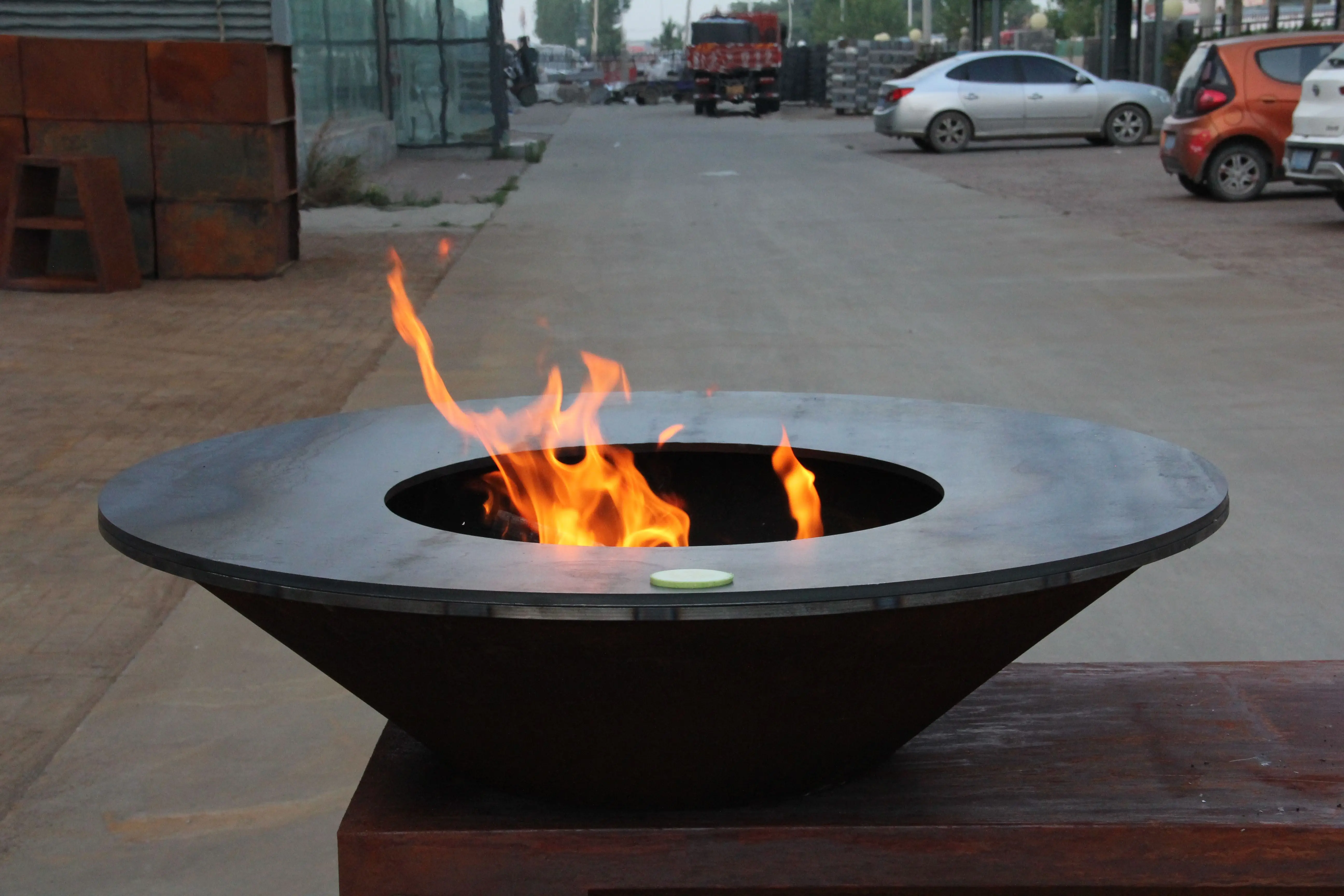 Outdoor Heavy Duty Corten Steel Rust Bbq Fire Pit - Buy Bbq Fire Pit ...