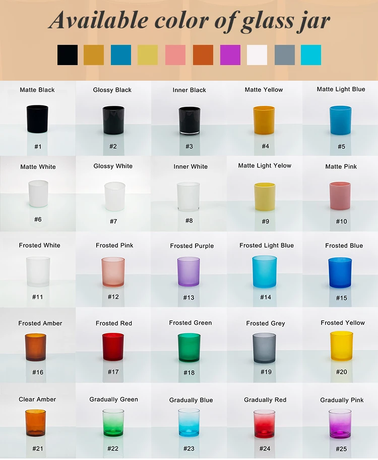 Custom Colored Frosted Glass Candle Jars - Perfect for Home Decor