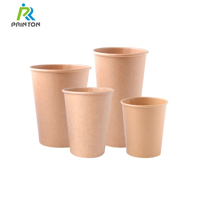 Custom 4oz 8oz Disposable Paper Coffee Cups, Single Wall Pe Coated ...