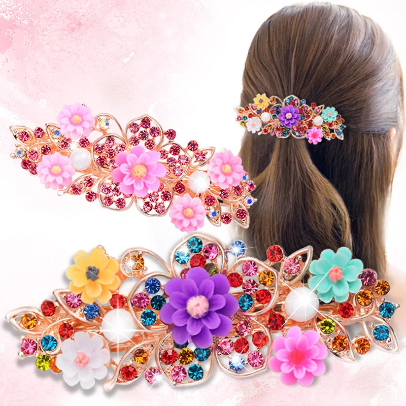 Handmade Spring Hair Accessories Women Elegant Adult Resin Flower Hair ...