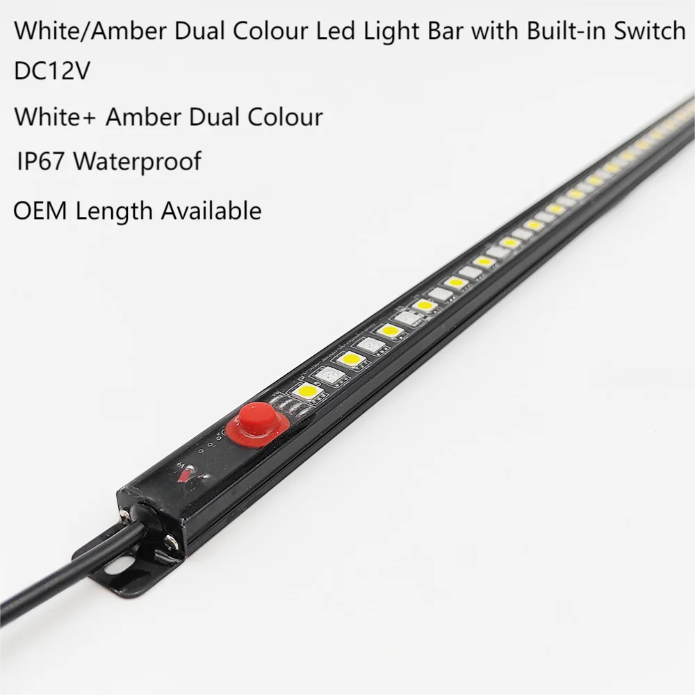 DC12V Waterproof Amber/White Dual Colour Led Rigid Strip Light bar with ...