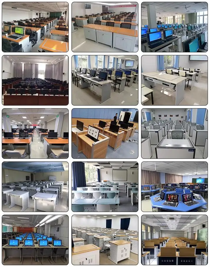 School Classroom Teacher Desk Flip Computer Desk Table with Drawers ...