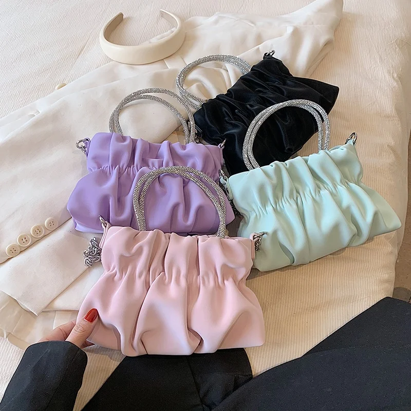 2023 New Trendy Chain Pleated Luxury Ladies Crossbody Bag Bucket Small ...