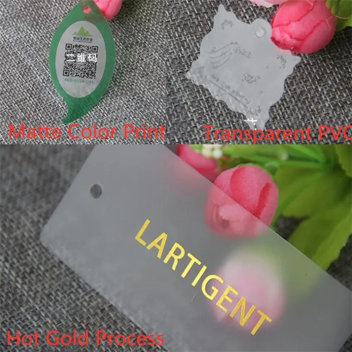 Customized Clothing Garment Hanging Card Transparent Frosted Pvc Hang ...