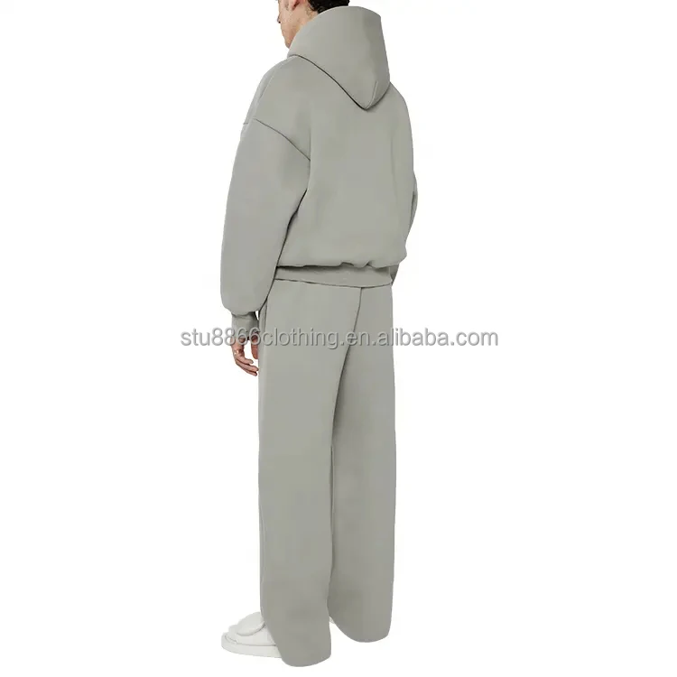 OEM Gym Black Blank Tracksuit Custom Embroidery No String Hoodie ...