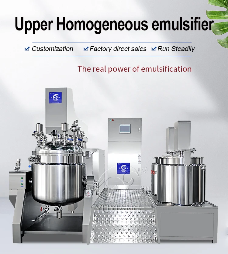 Stainless Steel Hydraulic Lifting Vacuum Homogenizer Emulsifier Mixer ...