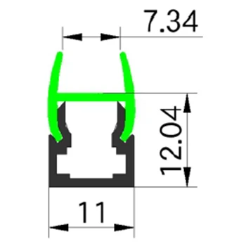 Laminated aluminum LED profile 8 mm glass shelf lamp rear splint clamp ...