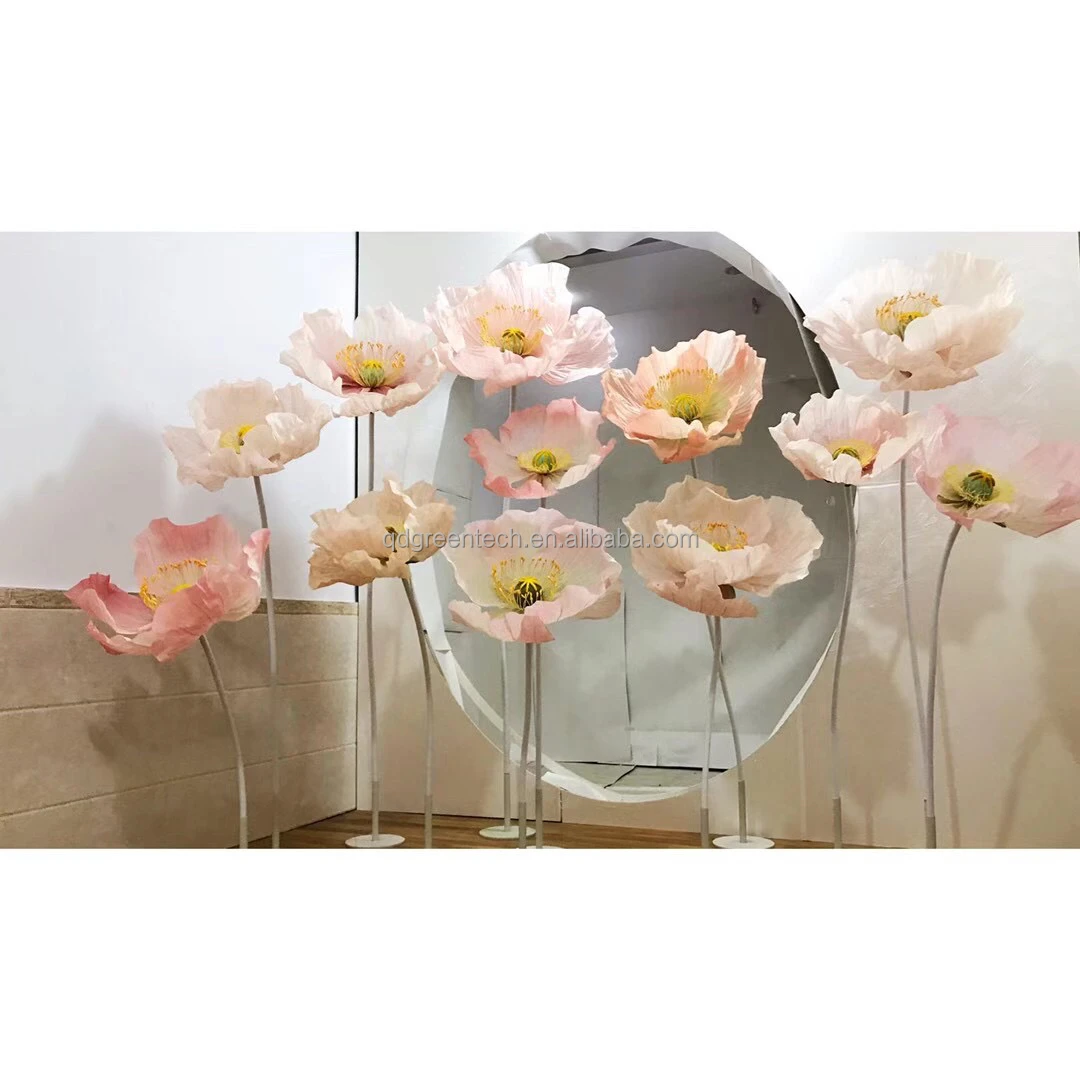 定制高架薰衣草色系列人造巨型玫瑰罂粟花用于婚礼活动背景装饰| Alibaba.com