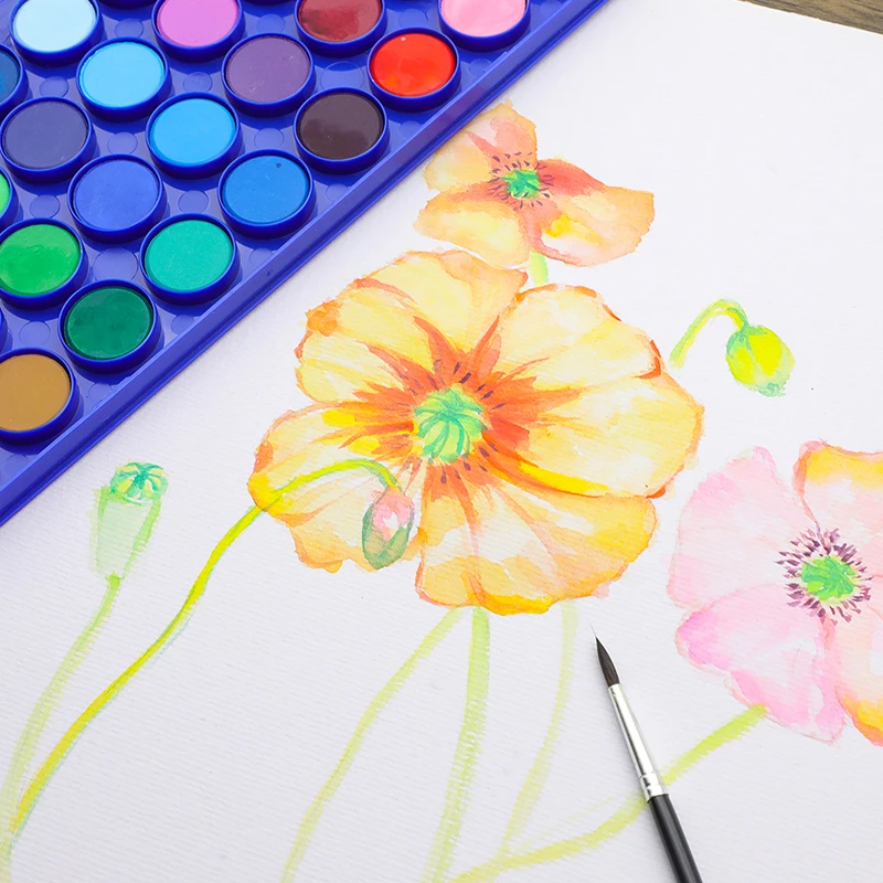Artecho 36-Color Watercolor Cake Set for Paper Painting - Versatile ...