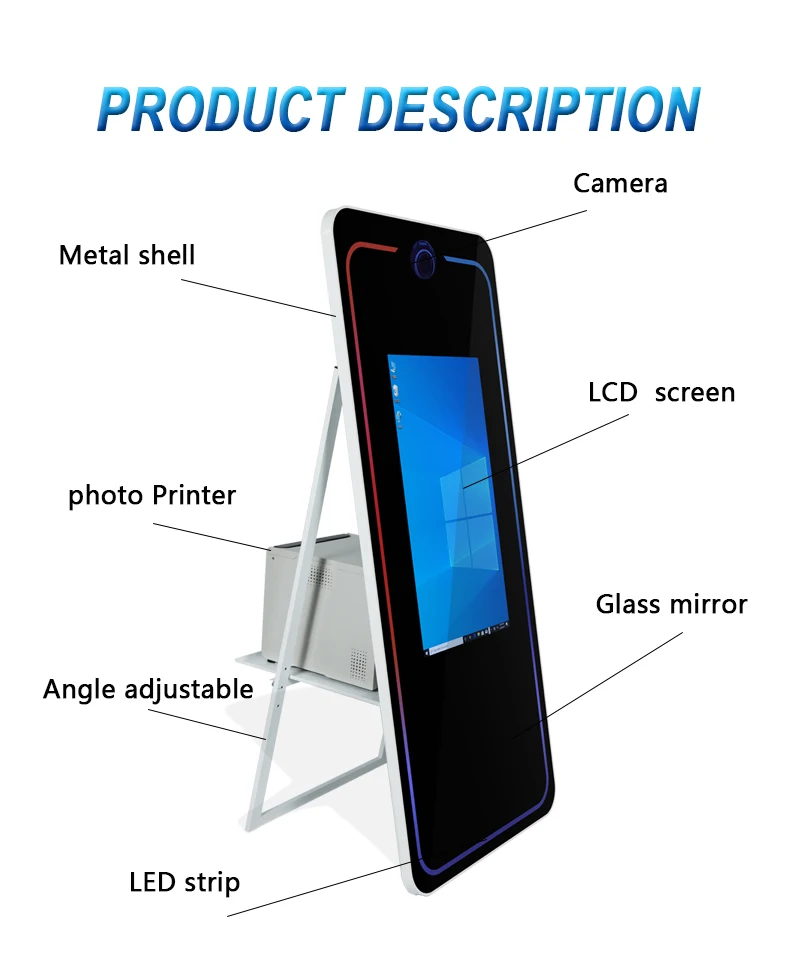 70 Inch Magic Mirror Photo Booth - Canon Camera & Printer
