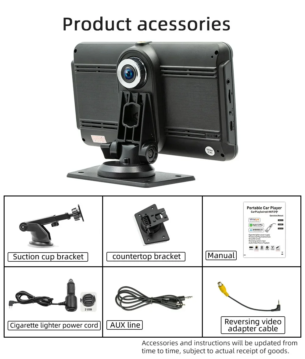 Universal 7 Inch Radio Multimedia Carplay Android Auto Wireless Car ...