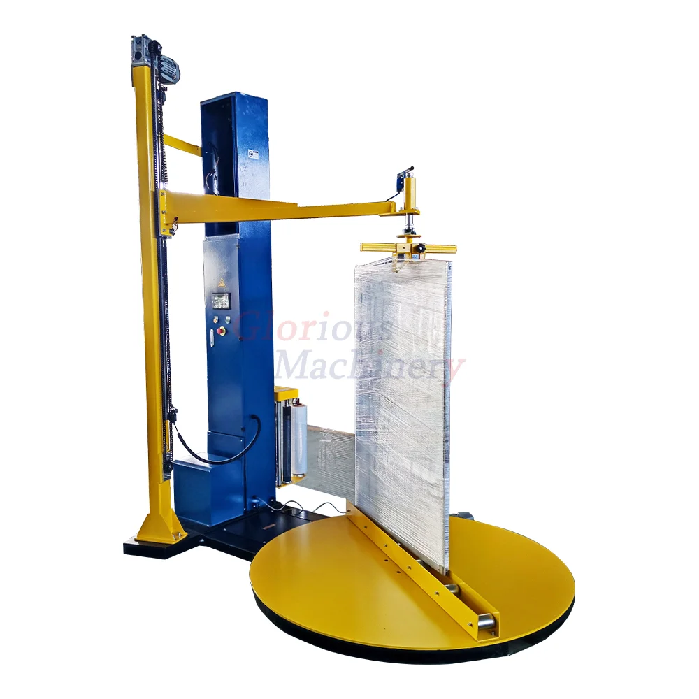 E Type Turntable Pallet Stretch Wrapping Machine Wrapper Semi Auto ...