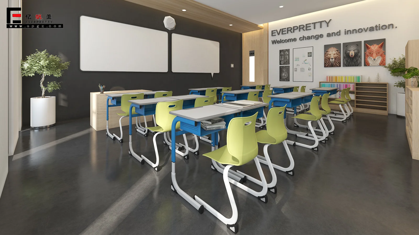 Modern Student Table - Foldable & Movable School Furniture
