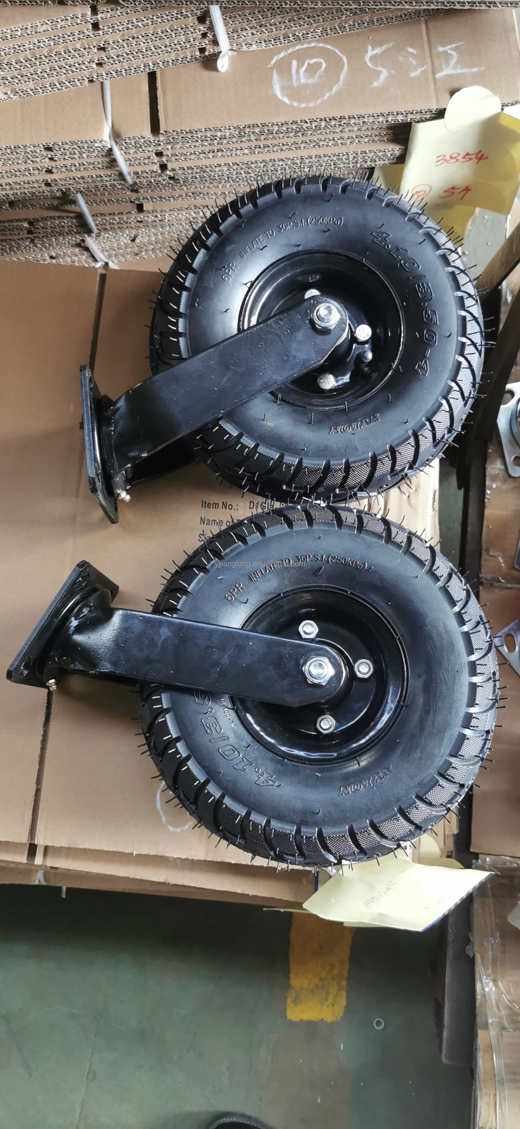 Inflatable 10 Inch Swivel Industrial Rubber Tire Pneumatic Caster Wheel ...