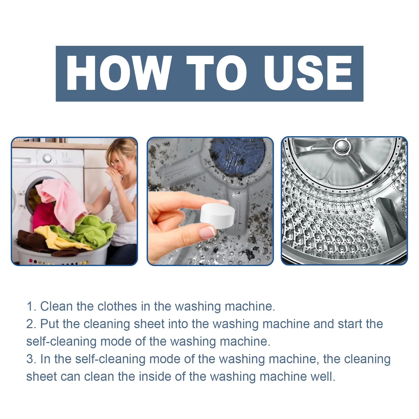 Washing Machine Cleaning Sheet Automatic Roller Drum Washing Machine ...
