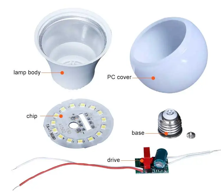 Whole Sale Unassembled Skd Ckd 3w 5w 7w 9w 12w 15w 18w 24w Watt E27 Dob ...