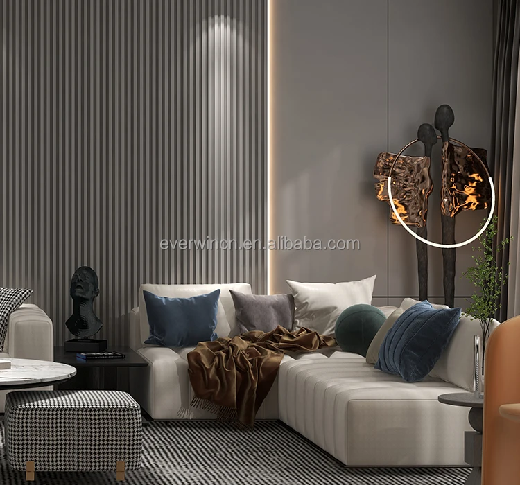 Luxury Interior Wall Decoration Plastic Composite Half Round Wood ...