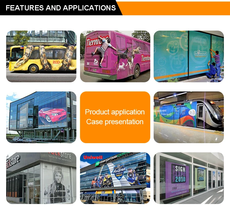 High Color Restorative PVC One-Way Vision Vinyl Film Printable Exterior ...