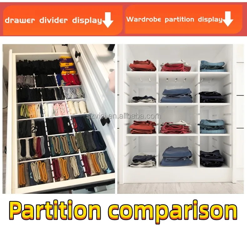 Drawer Divider Storage Partition Board Compartment Dressing Table ...