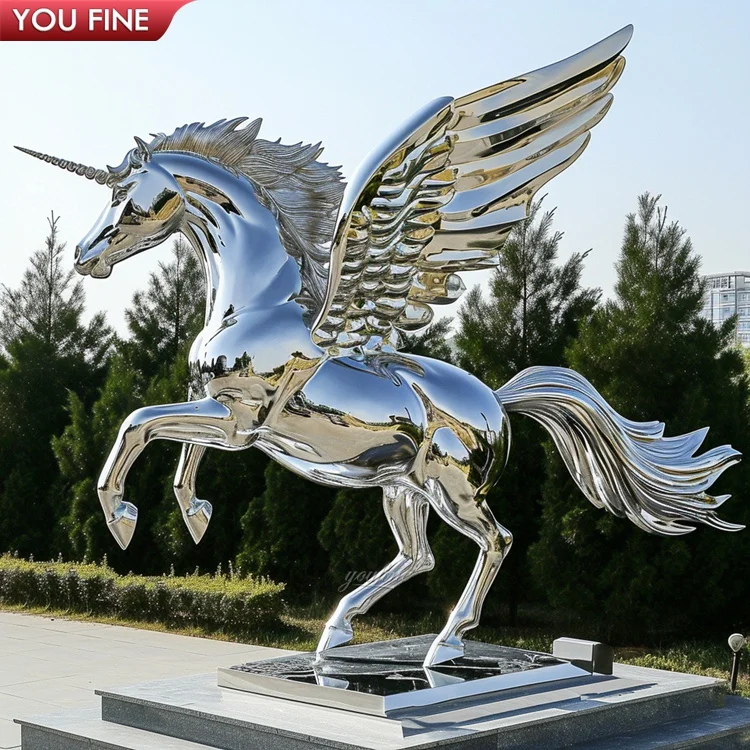 Custom Large Stainless Steel Unicorn Statue Garden Decoration - Buy ...