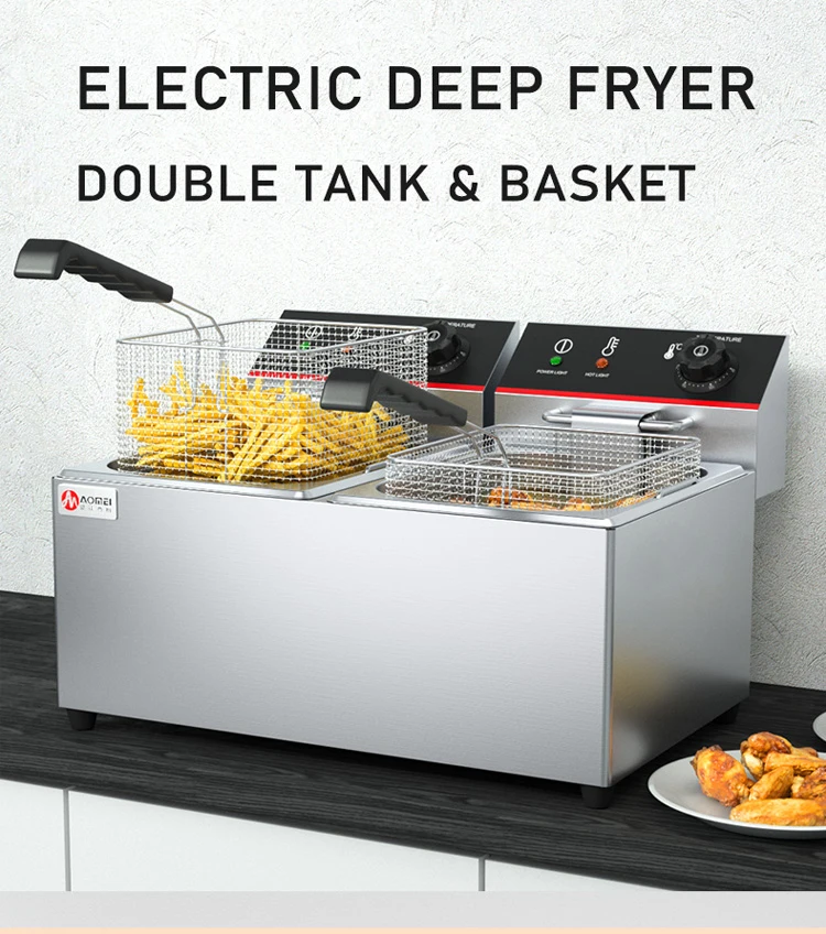 Professional Hot Sell 6l+6l Double Tanks Industrial Electric Deep Fryer ...