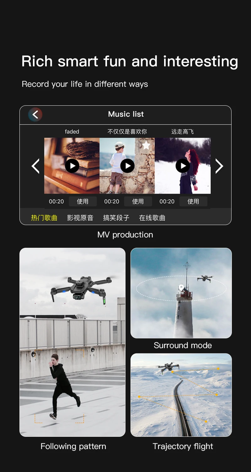H9 Mini Drones 4k Dual Cameras Obstacle Avoidance Optical Flow Wifi Fpv ...