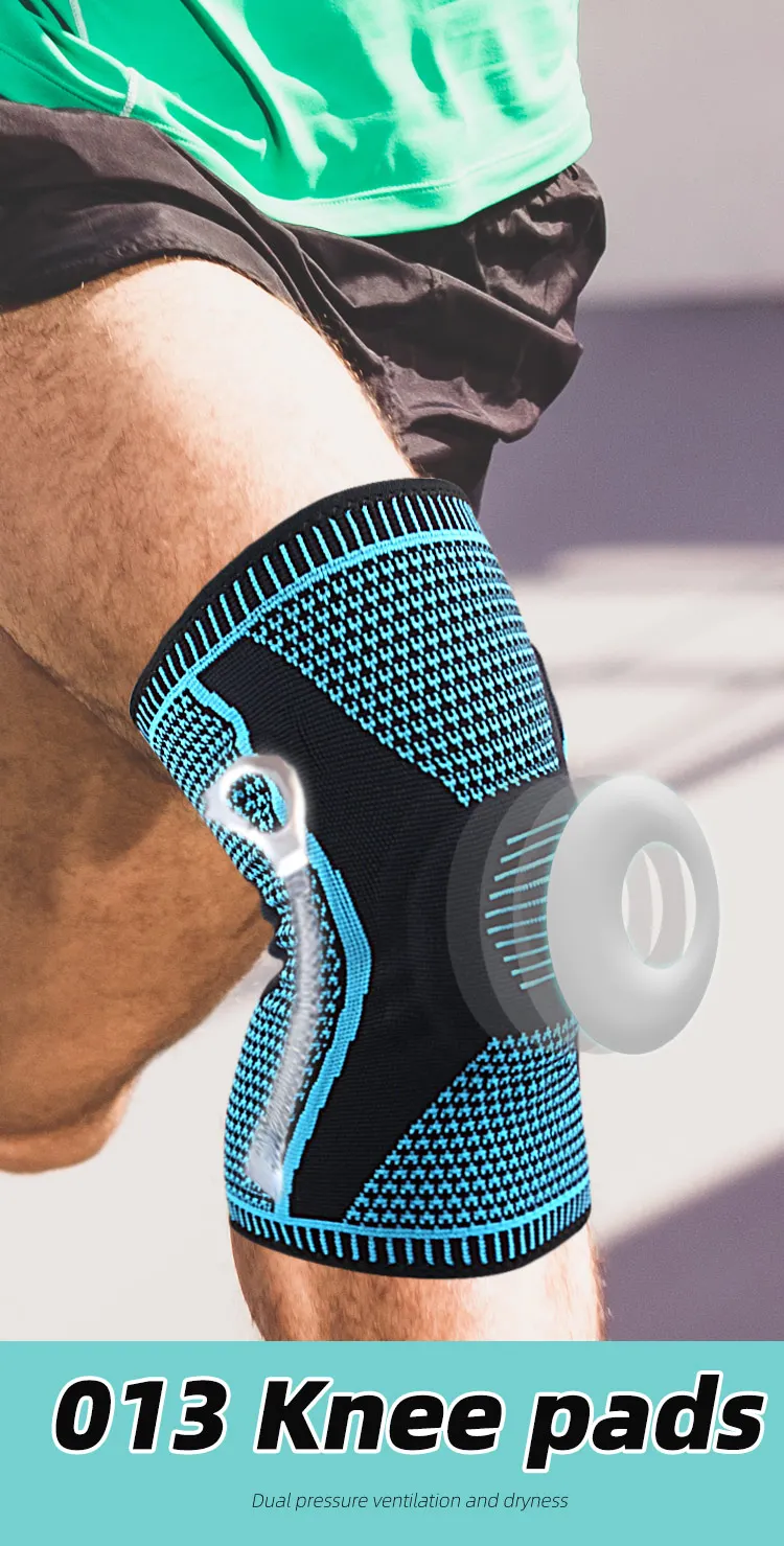 One-Piece Knitted Silicone Patella Knee Pads Spring Support Compression ...