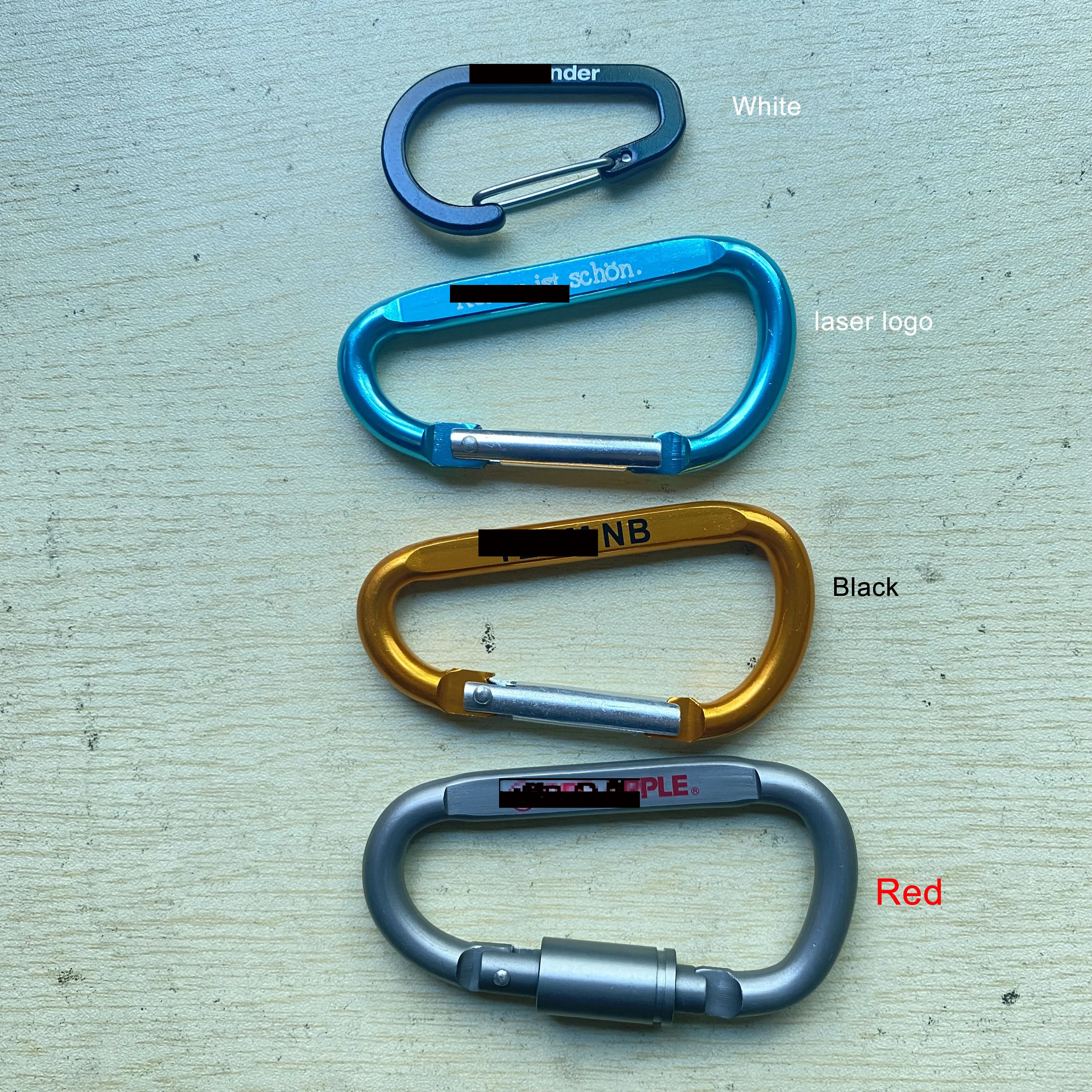 Wholesale Flat D-Ring Keychain Hooks with Laser Printing