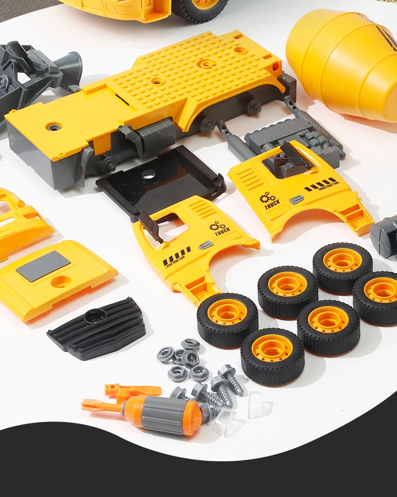 Diy Assembly Disassembly Engineering Vehicle Toys Simulation Mixer ...