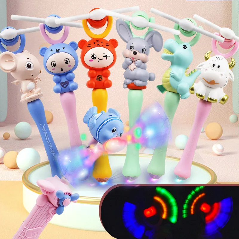 Cartoon Animal Light Up Music Spinning Windmill Flashing Light Up Toys ...