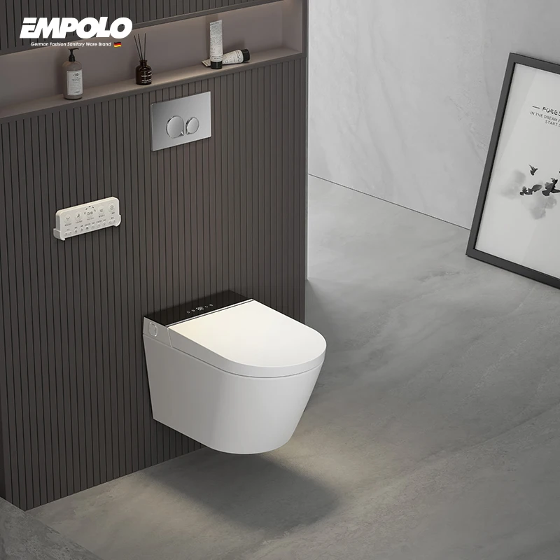 Modern Smart Toilet With Direct-flush Tank Hidden Wall-mounted Design ...