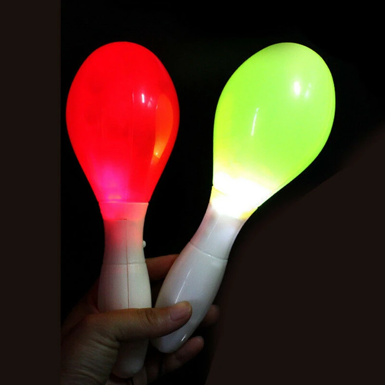 Fashion Flashing Multi Colour Flashing Maraca Neon Sensory Shaking Toy ...