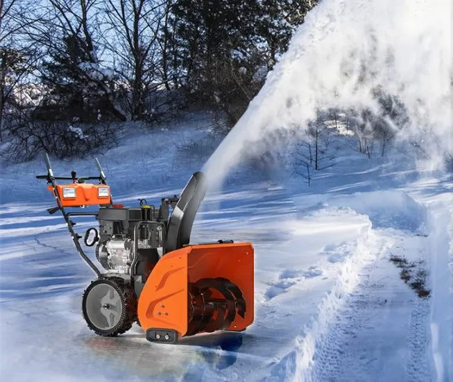 Push Full Gear Gasoline Snowplow 6.5 HP Snow Throwing Machine Snow Road ...
