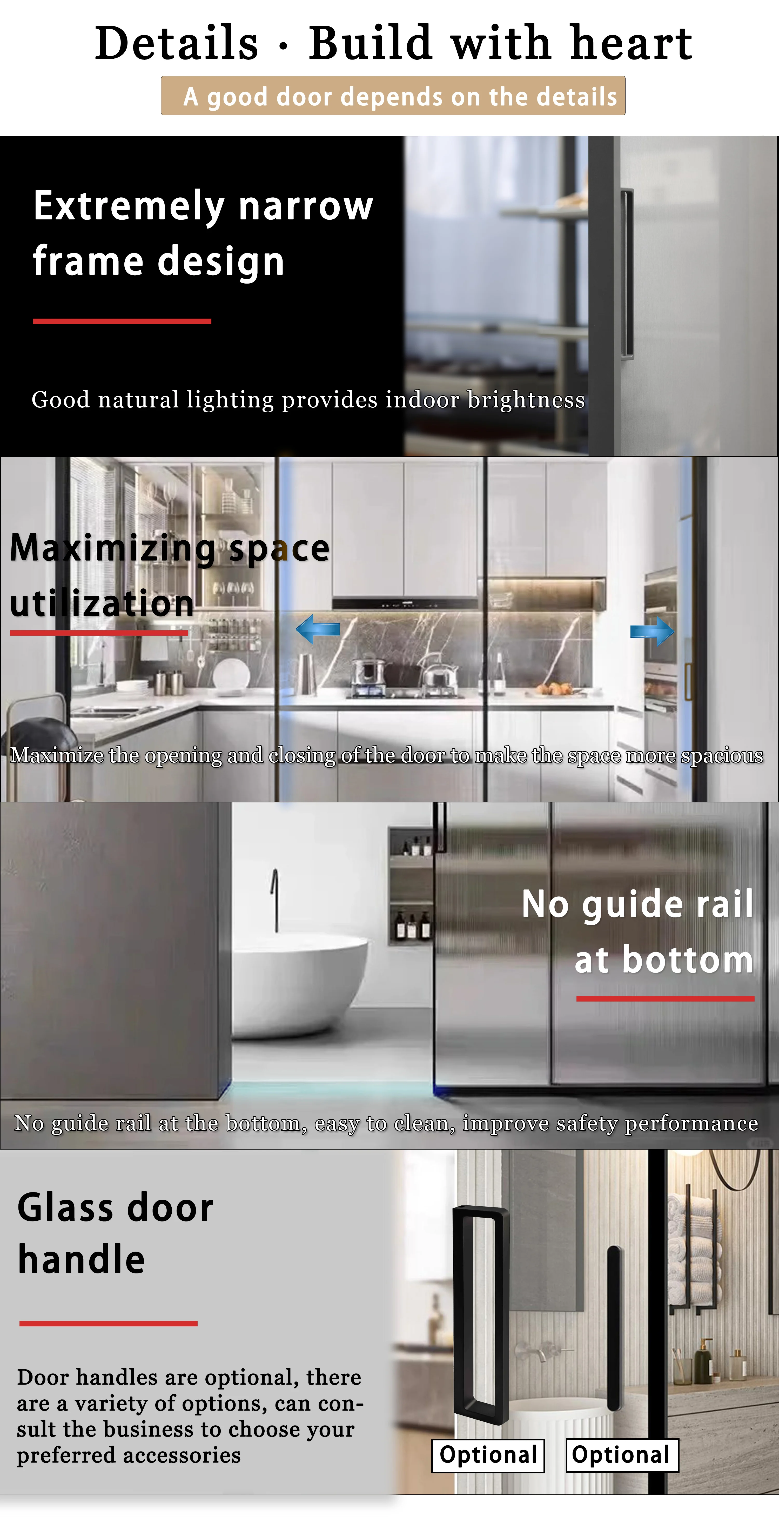 Sliding Door Living Room Kitchen Balcony Sliding System Glass Door ...