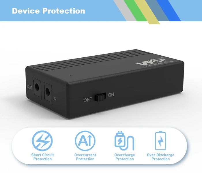 Wgp 12v Mini Ups Wifi Router Battery Box Modem Backup Dc Online Power ...