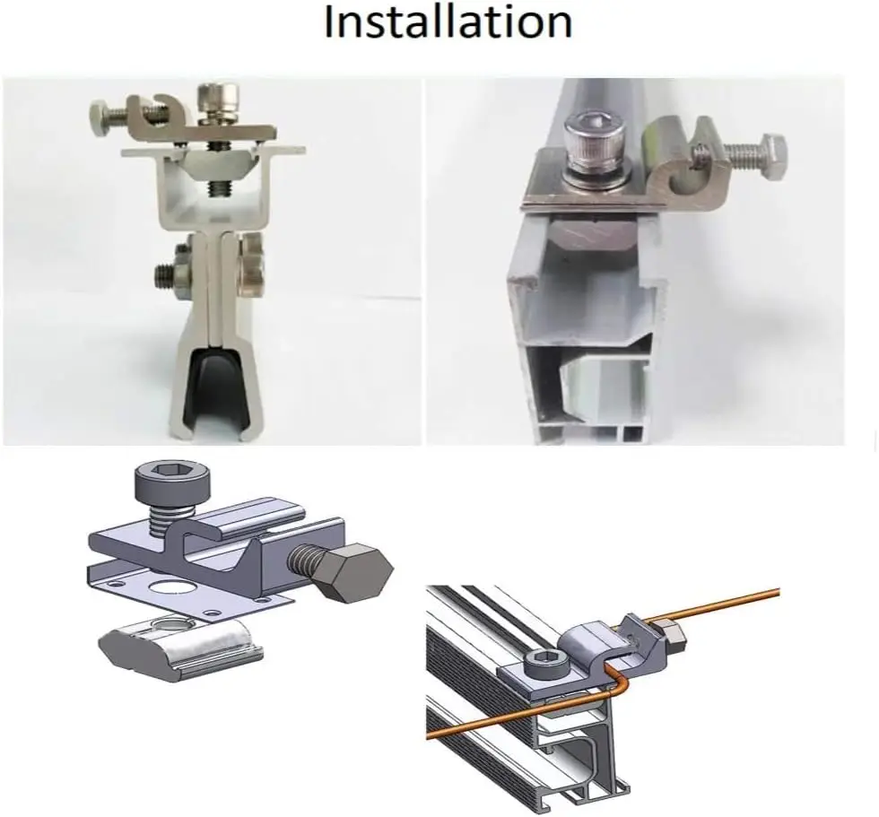 Aluminum Ground Mount Solar M8 Solar Grounding Lug Kits M6 Ground ...